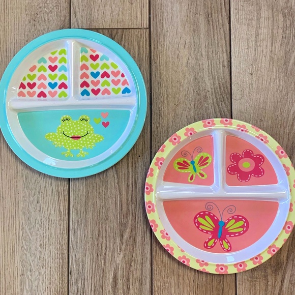 Accessories | Two 2 Baby Toddler Suction Melamine Sectioned Platesfrog ...